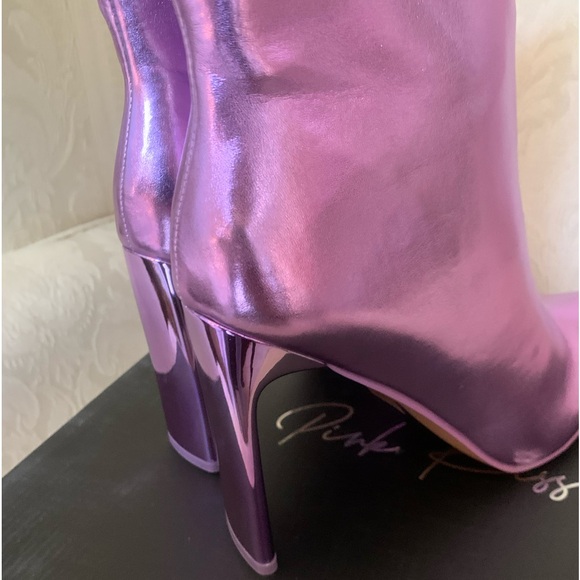 Dolls Kill | Shoes | Dolls Kill Glam Life Purple Metallic Ankle Boots ...
